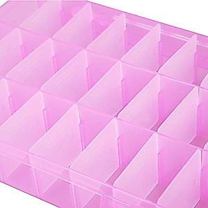 Jewelry Box Organizer Storage, 24 Grids Plastic Jewelry Adjustable Divider Container Detachable Beads Earrings Storage Case()