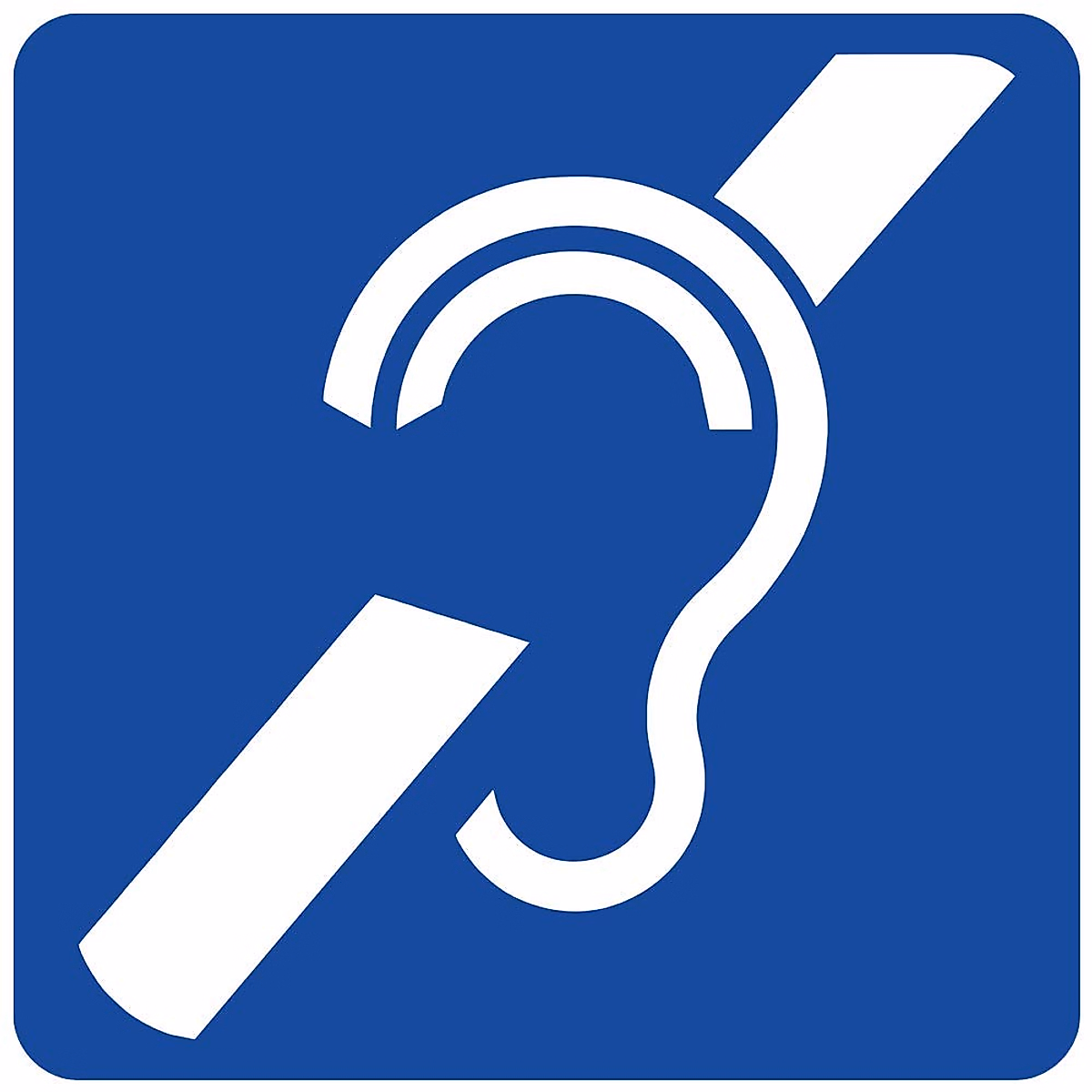 ComplianceSigns.com Hearing Impaired Access Symbol Tactile Sign, 6x6 inch Blue Acrylic with Adhesive Mounting Strips