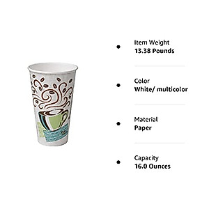 Georgia-Pacific 5356DX Dixie PerfecTouch 16 oz. Insulated Paper Hot Coffee Cup by PRO , Coffee Haze, 500 Count (25 Cups Per Sleeve, 20 Sleeves Per Case), Coffee Haze Design, White/ multicolor