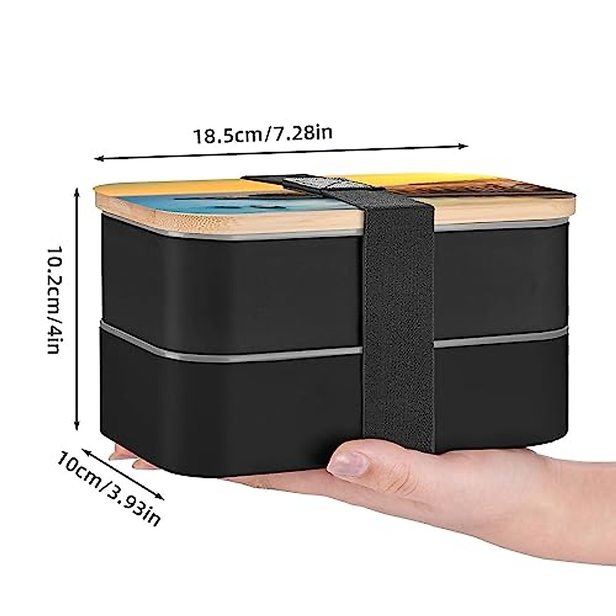 Sunset In Barcelona Adult Lunch Box, Bento Box, With Cutlery Set Of 3, 2 Compartments, Rectangular, Lunch Box For Adults