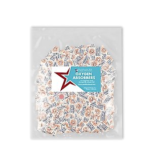 PackFreshUSA: 400 Pack - 20cc Oxygen Absorber Packs - Food Grade - Non-Toxic - Food Preservation - Long-Term Food Storage Guide Included - 400 Pack