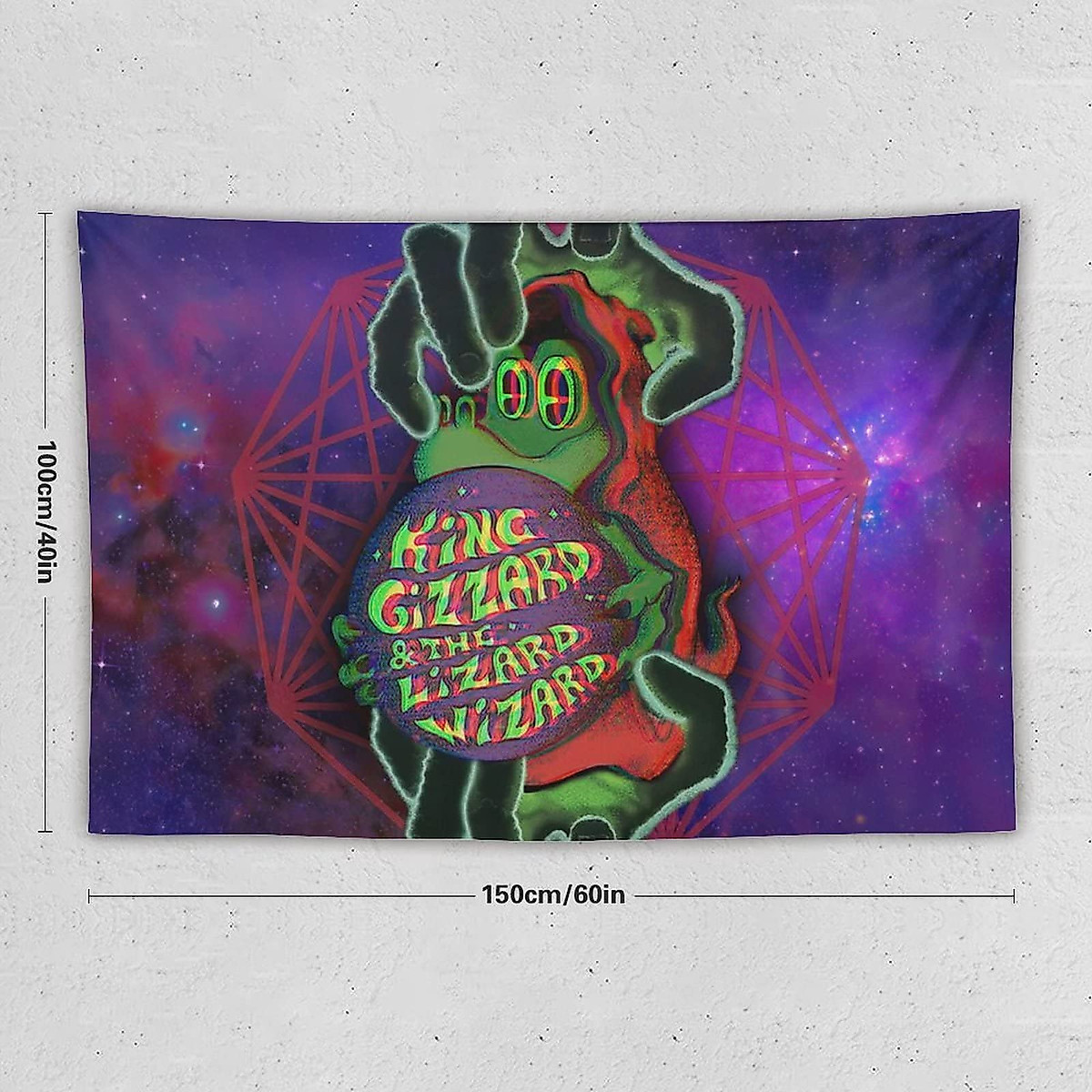 YWVWY King Gizzard And The Lizard Wizard Poster Vinyl Polyester Tapestry Wall Art Print Gift Picture Painting Tapestries Artwork Bedroom Home Decor 40"x60"