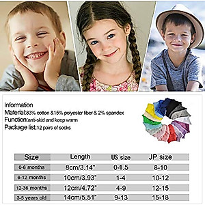 EPEIUS Baby Socks Low Cut Non-Slip Socks for Toddler Boys Girls Ankle Socks with Grips Value Pack Kids Grip Socks Non Skid 12 Pack 3-5 Years