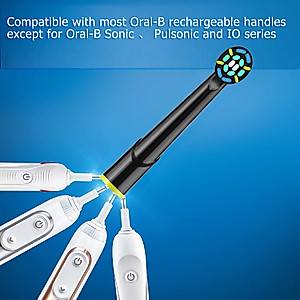 AOXGAO Toothbrush Replacement Heads Compatible with Oral B Electric Toothbrushes, Replacement Heads for Oral b Braun Pro 1000 2000 3000 500 Vitality Genius x(Black)