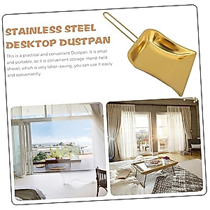 Mikinona Kitchen Cleaning Tools Countertop Dustpan Industrial Dust Pan Garbage Shovel for Kitchen Handheld Dust Pan Small Handled Dustpan Pan Sweeper Dustpan Wide Scooper Stainless Steel