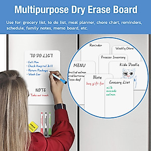 Magnetic Dry Erase Whiteboard for Fridge,Easy to Write and Clean Refrigerator Magnets for Whiteboard Flexible with Magnetic Markers and Eraser