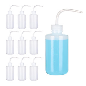 CertBuy 10 Pcs Tattoo Bottle Squeeze 8oz Plastic Squeeze Bottle with Narrow Mouth for Medical Chemistry Industry Lab & Gardening Tattoo Wash Bottle