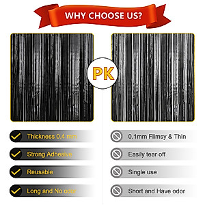 Mtkocpk Orange Fringe Party Backdrop Decorations - 3-Pack, 8x3.2 Feet Orange Foil Tinsel Curtains for Autumn Celebrations, Children's Birthday Parties, Family Gatherings, and Seasonal Decorations