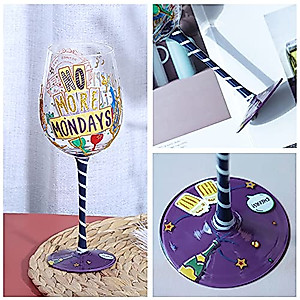 NymphFable Hand-painted Retirement Wine Glass Personalised Gift for Friend Family 15oz (Multi-Retirement)