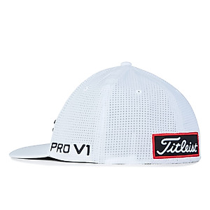Titleist Men's Tour Stretch Tech Golf Hat White/Black M/L