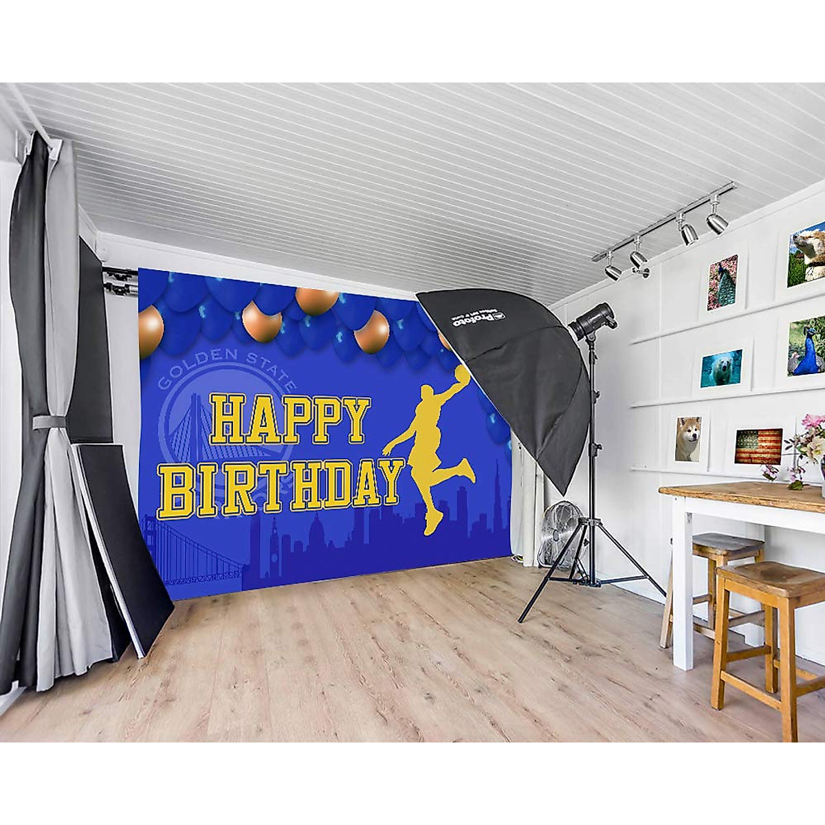 LYLYCTY 7x5ft Happy Birthday Backdrop for Kids Boy Birthday Party Supplies Royal Blue Balloon Background Photo Banner Studio Background Booth Props LYLS925 (No Logo)