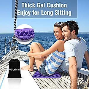 Gel Seat Cushion for Long Sitting Double Thick Gel Seat Cushion with Non-Slip Cover Gel Seat Cushion for Pressure Sores Breathable Honeycomb Cushion for Office Chair Wheelchair to Relief Sciatica Pain