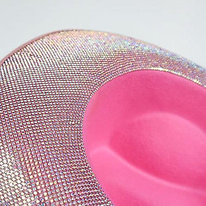 Women's Dazzling Hotfix Rhinestone Western Cowboy Hat | One-Size-Fits-Most | Ideal for Bachelorette Parties, Weddings & More! Pink