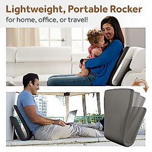 READY ROCKER Portable Rocking-Chair - Ideal for Nursery Furniture, Home-Office-Chair-Outdoor-Use, Travel for Moms, Dads, Seniors - Replaces Need for Glider - Baby Registry-Shower Gift | Modern Grey