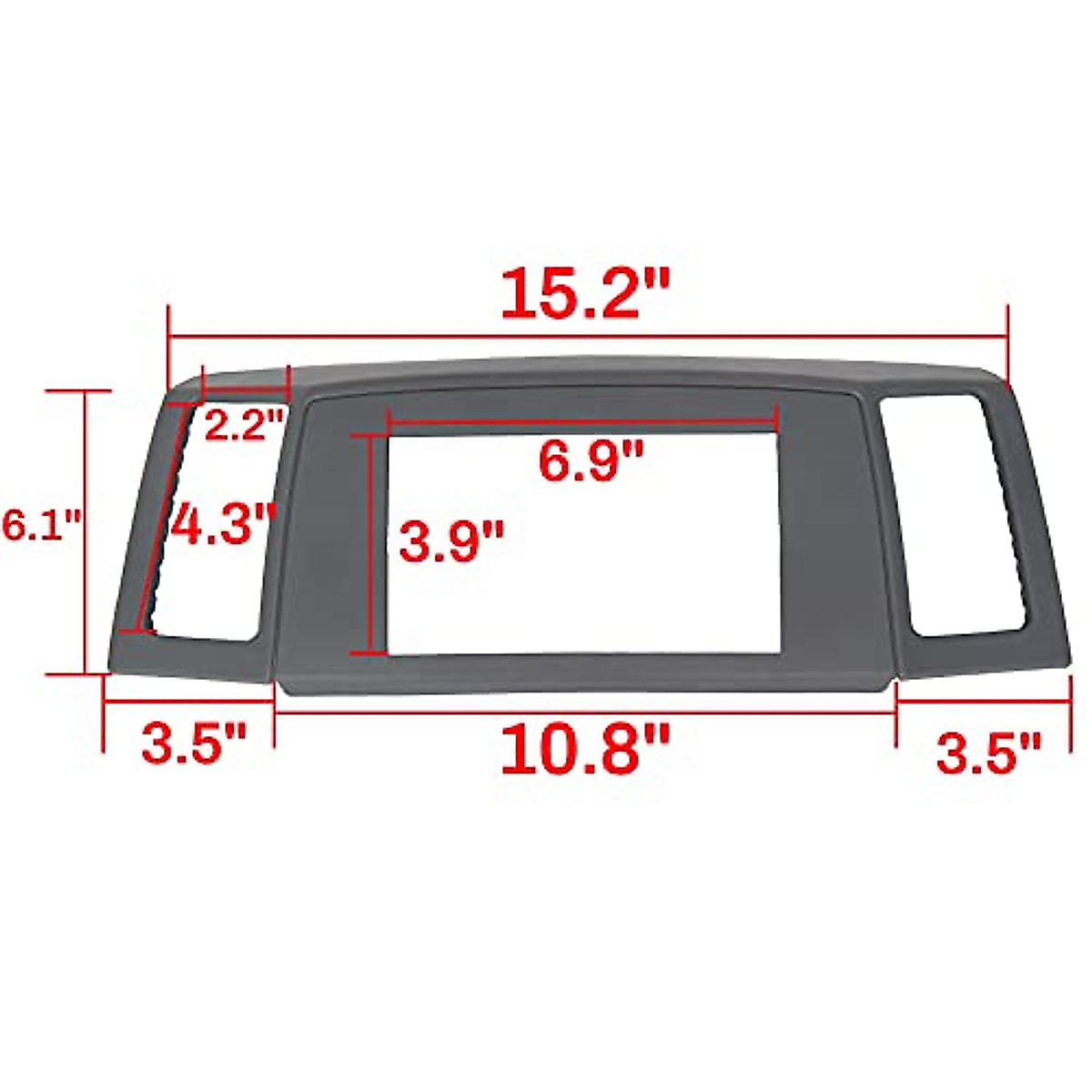 ECOTRIC Double Din Compatible with 2005-2007 Jeep Grand Cherokee with Wiring Harness Antenna Adapter Double Din Navigation Radio Bezel