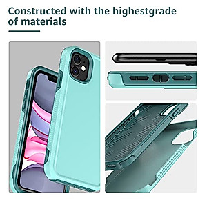 LEGFES [5 in 1] Pioneer Designed for iPhone 11 Cases - with 2 Pack [Tempered Glass Screen Protector]+2 Pack [Camera Lens Protector] - [Military Grade Protection] Sturdy Double - Layer Protective case
