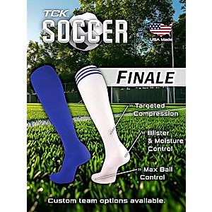 TCK Elite Finale 3 Stripe Soccer Socks (Hot Pink/Black, Small)