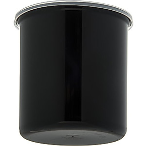 Carlisle FoodService Products Classic Round Storage Container Crock with Lid for Kitchen, Restaurants, Home, Plastic, 2.7 Quarts, Black, (Pack of 6)