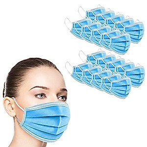 Millennium Disposable 3-Layer Breathable Ear-Loop Face Mask, Made in USA, Latex Free with Adjustable Nose Stripe, Box of 50