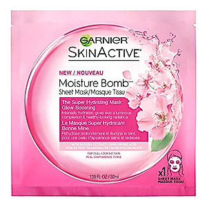 Garnier Moisture Bomb Glow-Boosting Super Hydrating Mask with Sakura Extract, 32 mL