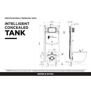 Aqueous In-Wall Smart Toilet Combo Set – Complete System with Toilet Bowl, Bidet Toilet Seat, Tank, Carrier for 2x4 Studs, Chrome Push Buttons, Round and Elongated Compatibility