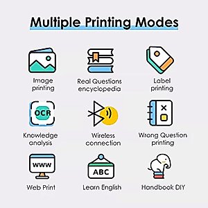 Wisoqu Mini Printer Pocket Mini Printer,200DPI Resolution Thermal Printing Ergonomic Printer,Wireless Mobile Photo Mini Printer Compatible with Android and iOS(Blue)