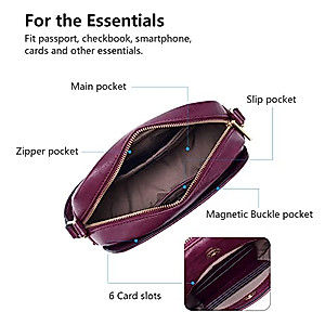 WESTBRONCO Crossbody Bag for Women Vegan Leather Wallet Purses Satchel Shoulder Bags Small Size