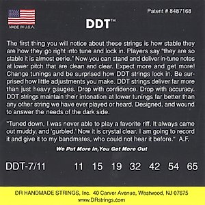 DR Handmade Strings DR DDT : Drop Down Tuning 7 St Ex Heavy Electric Guitar Strings (DDT7-11)