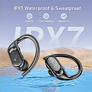 Falebare Headphones Wireless Bluetooth Earbuds 150Hrs Playtime with 2800 mAh LED Display Charging Case Over-Ear Buds with IPX7 Waterproof Earhooks Headset for Sports Running Workout Gym Black