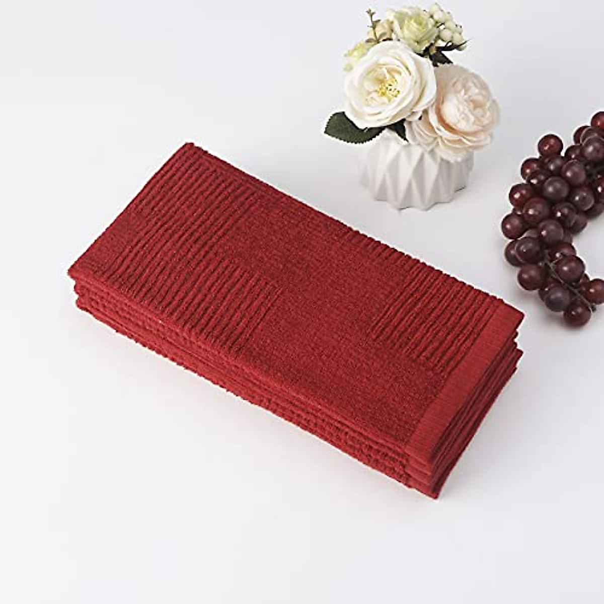 Anyi Dish Towels for Kitchen, Absorbent Cotton Kitchen Towels for Drying Dishes, Terry Tea Towels for Cleaning Set of 3, 16x26 Inches