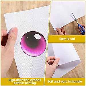 Fursuit Eye Mesh Waterproof Plastic Mesh Canvas Sheet 0.2mm Thick White Printable PVC Mesh for Mask Eyes Furries Cosplay Props Sculpting Fursuits Decor Craft Making 30cmx1m Hole 0.5mm