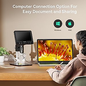 Opqpq ODM701 7" LCD Digital Microscope, Full View Coin Microscope with Screen, Coin Magnifier with Light, Magnifying Glass for Collectors, Micro Soldering Microscope for Electronics Repair, 11" Stand