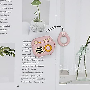 Compatible with AirPods 3 Gen Case Cover 2021, Retro Radio Design Kids Teens Boys Girls Women Cute Funny Cool Silicon Cartoon 3D Shell Gramophone Cover for AirPods Case 3rd Generation - Pink