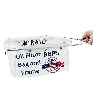Miroil B6PS Fryer Filter Bag & Frame, MirOil EZ Flow Filter Bag Combination, Part 02852, Use to Filter Fry Oil, Suitable for 70 lb Polishing Oil, Durable, Easy to Clean with Hot Water