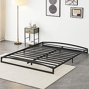 GAOMON 6 Inch Metal Platform Queen Size Bed Frame Low Profile with Sturdy Steel Slats Support, Mattress Foundation, No Box Spring Needed, Easy Assembly, Black (Queen, 6 Inch)