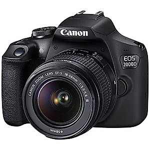 Canon EOS 2000D Rebel T7 Kit with EF-S 18-55mm f/3.5-5.6 III Lens + Accessory Bundle Model Electronics Cloth (Renewed) Black