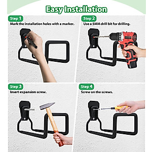 Garden Hose Holder - Hose Hanger Wall Mount, Heavy Duty Water Hose Holder for Outdoor/Indoor Use in Yard, Metal Durable Hose Hooks, Ideal for Water Hose Storage