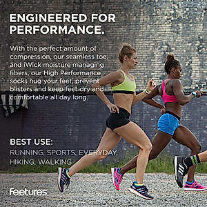 Feetures High Performance Ultra Light Ankle Sock - No Show Socks for Women & Men with Heel Tab - Heather Gray, M (1 Pair)