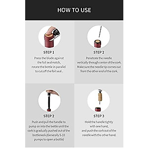 wiOnes 2022 Pocket Wine Opener, Air pump wine bottle opener, features built-in foil cutter and air pressure safeguard technology.