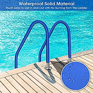 Pool Handrail Cover, Rail Grips Pool Hand Rail Covers with Zipper, Safety Grip Sleeve for Swimming Pool Inground Ladder Handles Hand Railing Covers -Blue, 10 Feet