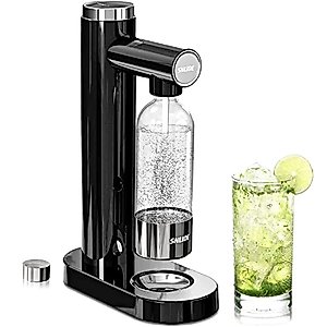 SNLIDE Soda Maker, Soda Water Machine with 1L BPA Free Pet Bottle & DIY Stickers, Easy to Operate, Sparkling Water Maker for Home, Compatible with Screw-in 60L CO2 Exchange Carbonator (NOT Included)