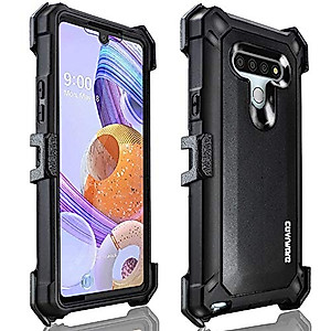COVRWARE Aegis Pro Series case for LG Stylo 6 with Built-in Screen Protector Heavy Duty Full-Body Rugged Holster Armor Cover Belt Swivel Clip Kickstand, Black
