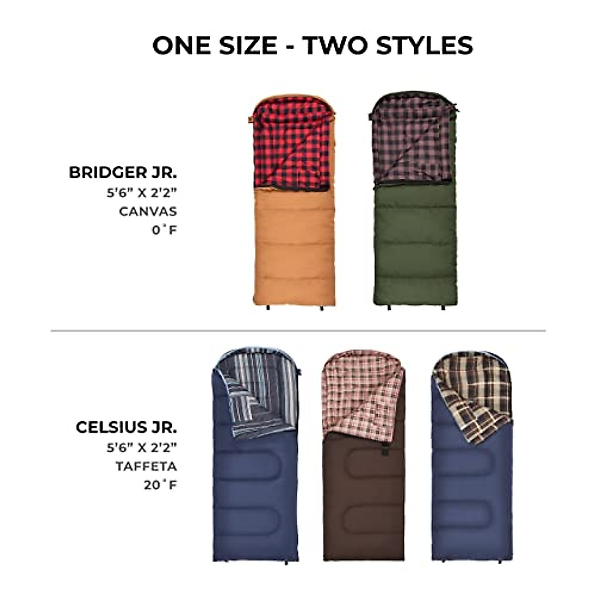 TETON Junior, 20 Degree Sleeping Bag. Finally, Sleeping Bag for Boys, Girls, all Kids, Warm and Comfortable; For all camping weather and built to last