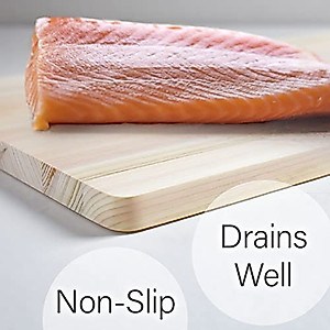 Japanese Hinoki Cutting Board - Small - Natural Cypress Wood Cutting Board, Kitchen Chopping Board, High Durability, Made in Japan (14.17×8.66×0.59 inch) (Small)