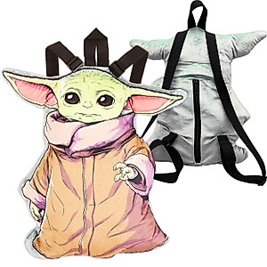 Star Wars Plush Backpack - Baby Yoda Backpack for Boys Girls Bundle with Stickers, More | Mandalorian Backpack Mini
