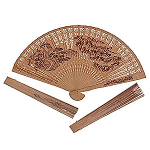 Xinbalove Hand Folding Fans Chinese Tai Chi Folding Fan Black Spanish Victorian Hand Fan for Wedding Party Favor Fancy Dress Folding Lace Pocket Fan Cosplay Party Ancient Fan (Color : Crimson)