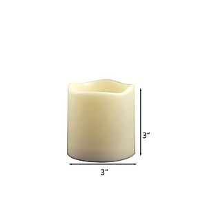 3"x3"Waterproof Battery Operated LED Pillar Candle Outdoor Flameless Flickering Light with Timer for Valentine's Day Birthday Party Wedding Decoration Patio Garden Home Decor Christmas Thanksgiving