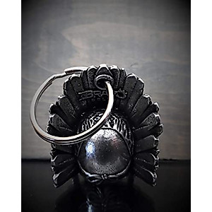 Bravo Bells Indian Skull Bell - Biker Bell Accessory or Key Chain for Good Luck on the Road