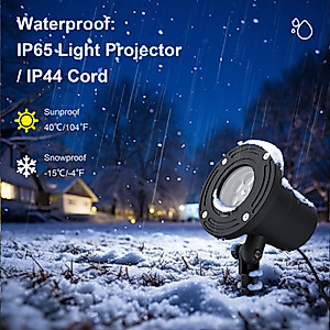 Outdoor Snowflake Projection Lights, IP65 Waterproof Christmas Snow Projector, Rotating Snowfall Projection Lamp for Halloween, Xmas, New Year, Parties, Weddings, and Patios