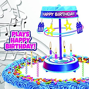 BEST PARTY EVER! Spincredible Candle, Singing Candle-Powered Spinning Cake Topper, Reusable Birthday Candle, Fits Any Size Cake, Great for Birthdays, 2 Count